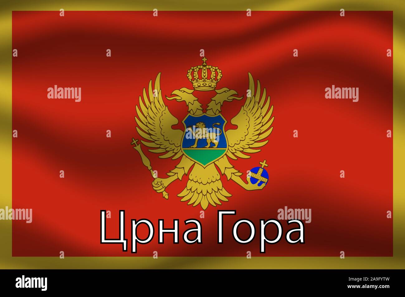 National flag of Montenegro. original colors and proportion. Simply ...