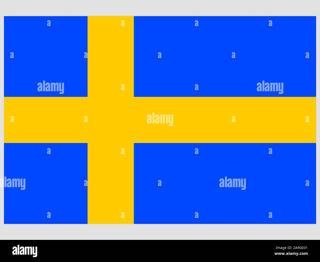 Beautiful national flag of Kingdom of Sweden. original colors and ...