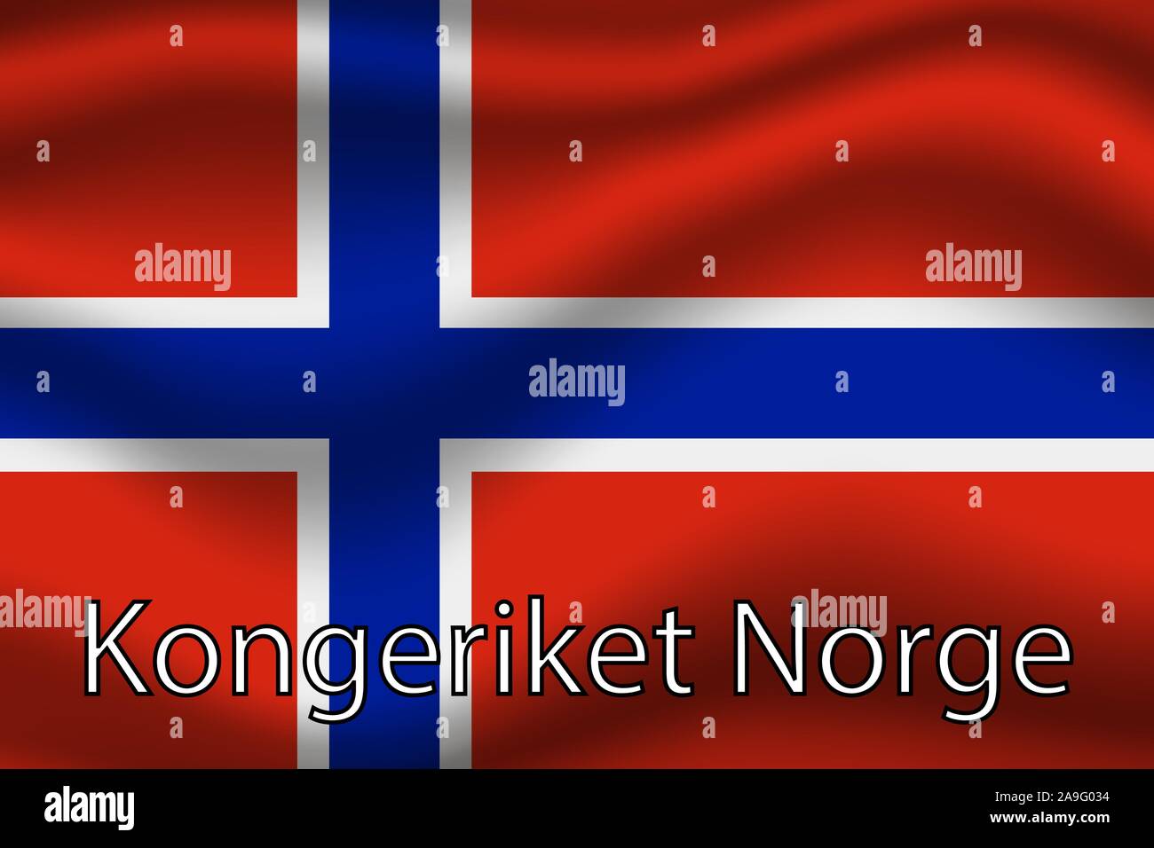 Beautiful national flag of Kingdom of Norway. original colors and ...
