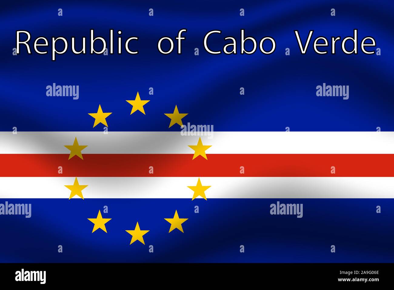 National flag of Republic of Cape Verde. original colors and proportion ...