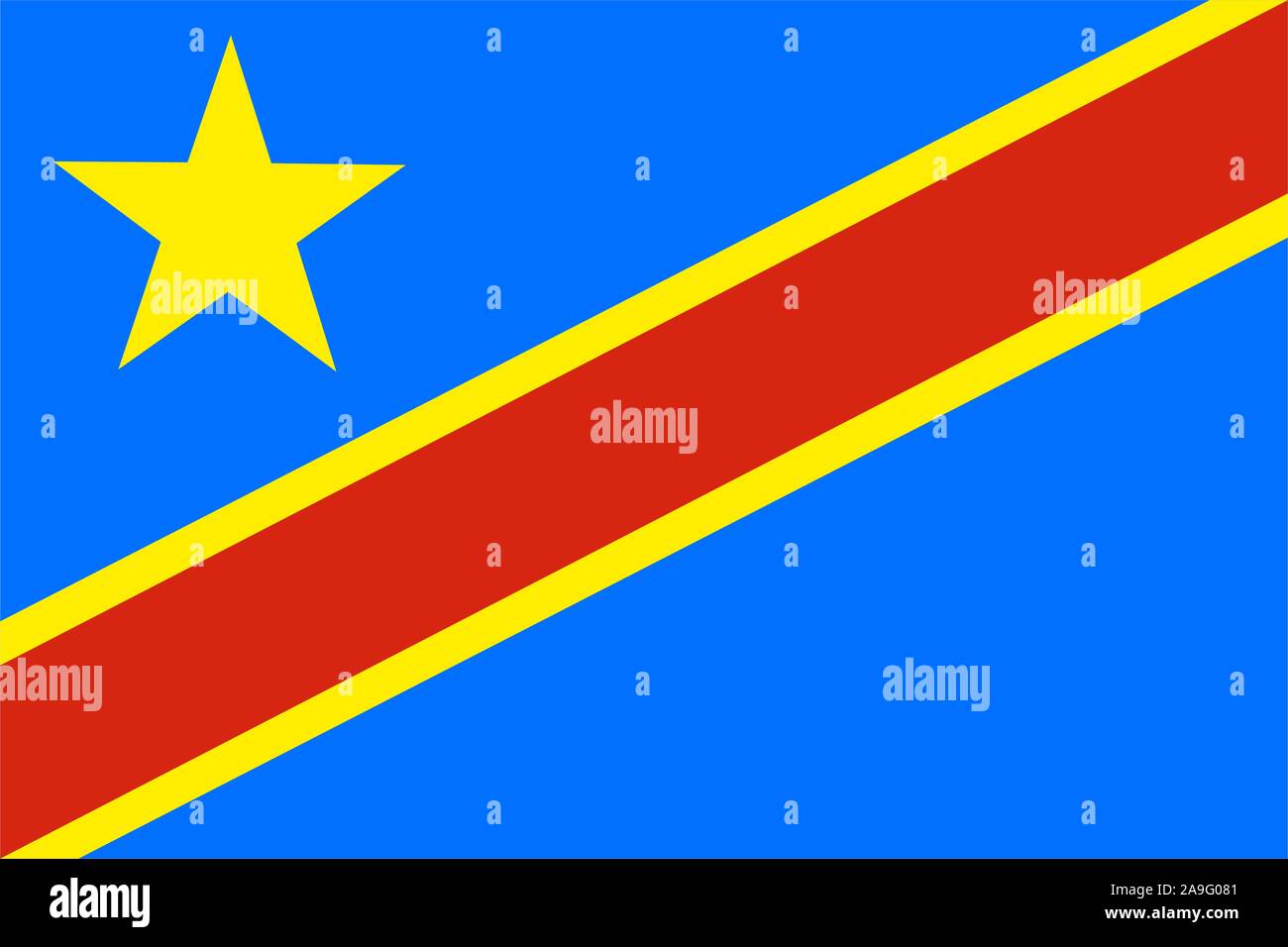 National flag of Democratic Republic of the Congo. original colors and ...