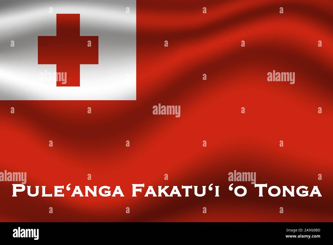 Beautiful national flag of Kingdom of Tonga, original colors and ...