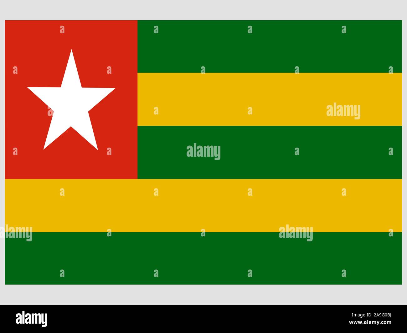 Beautiful national flag of Togolese Republic, original colors and ...