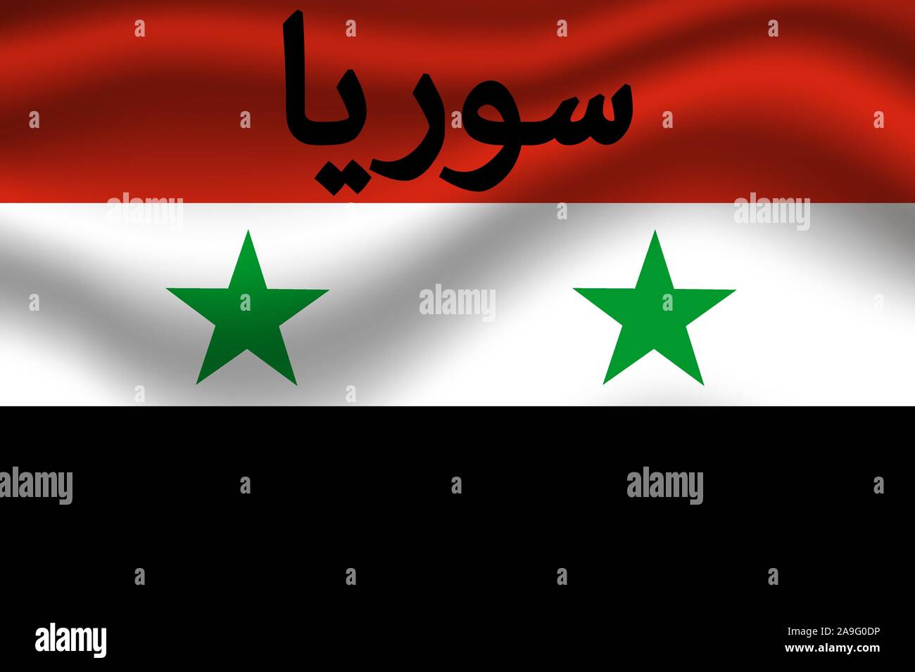 Beautiful national flag of Syrian Arab Republic. original colors and ...