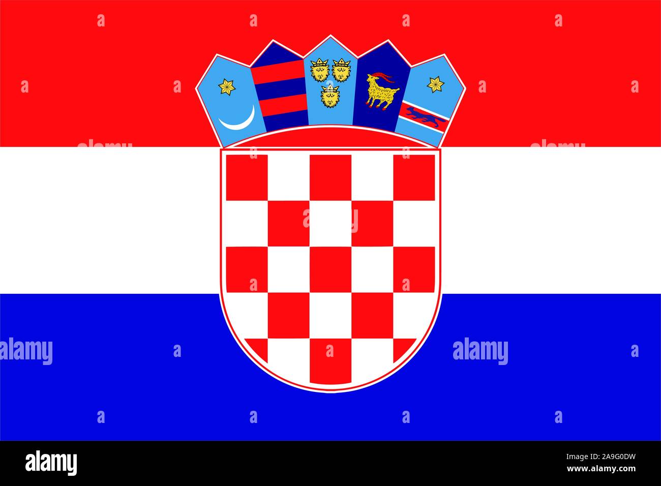 National flag of Republic of Croatia. original colors and proportion ...