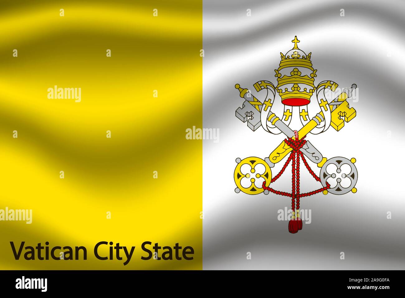 Beautiful national flag of Vatican City State, original colors and ...