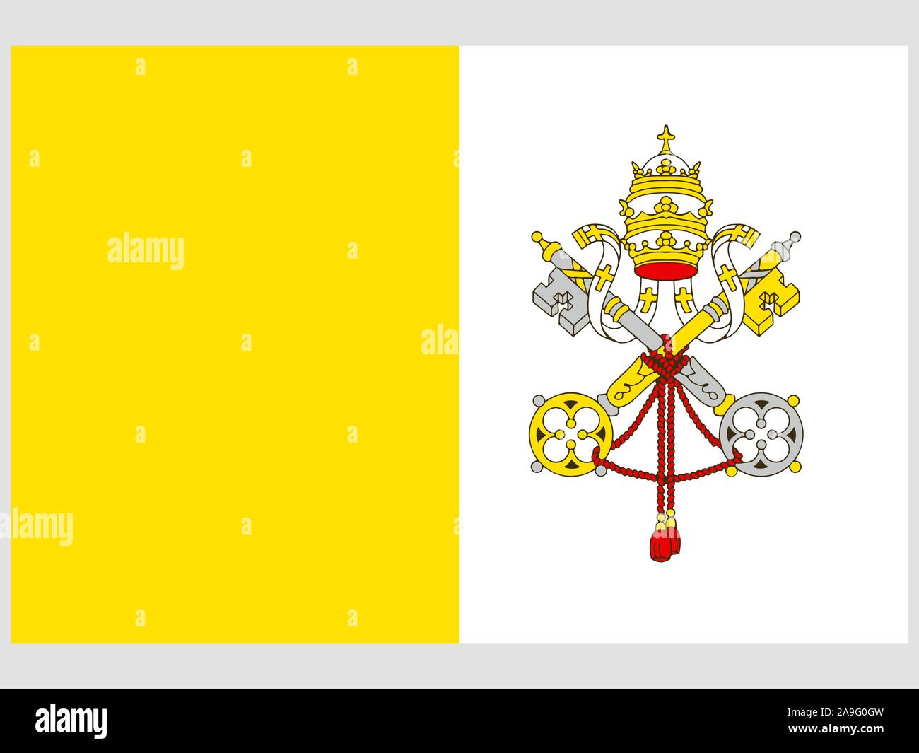 Beautiful national flag of Vatican City State, original colors and ...
