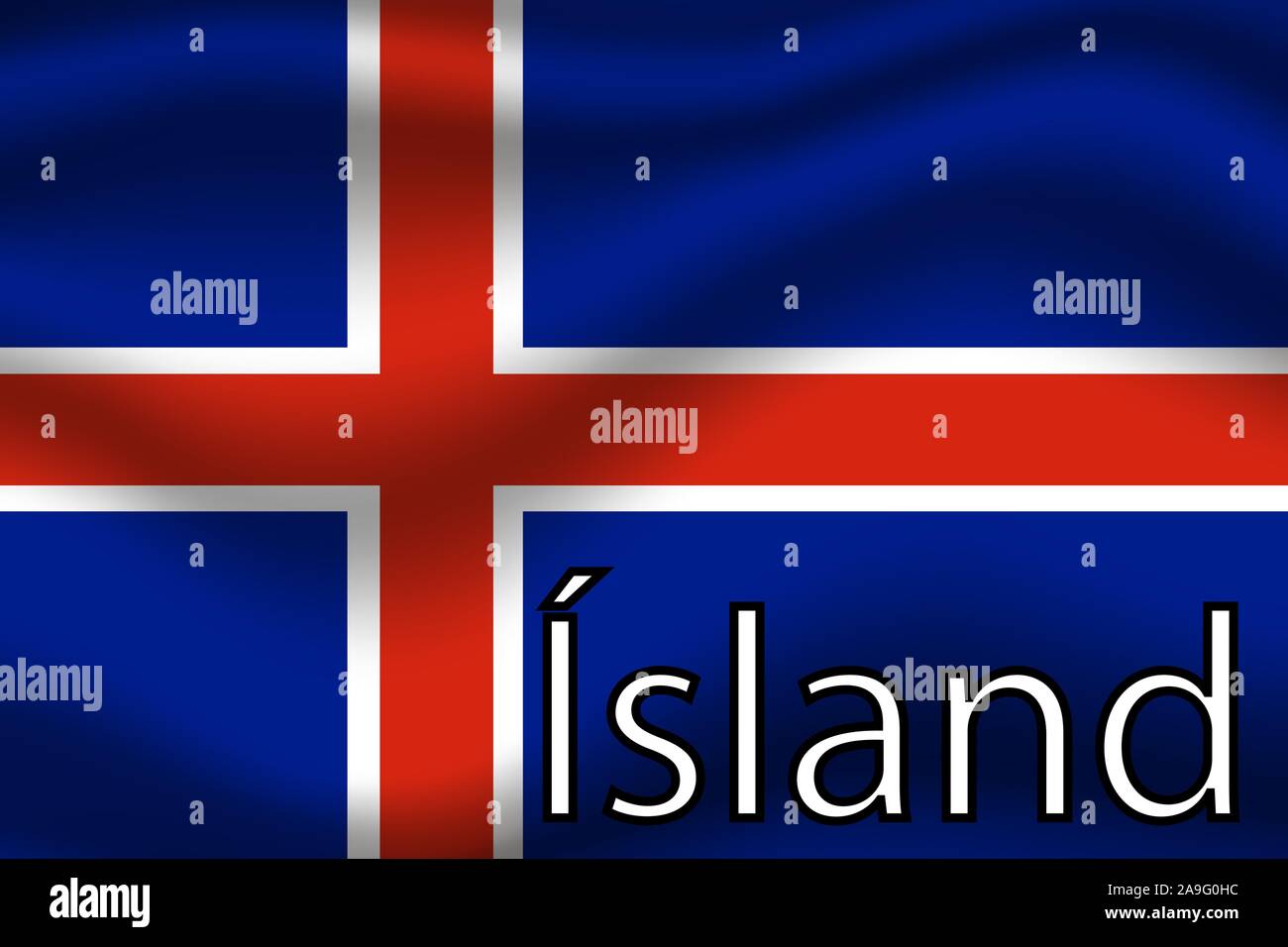 National flag of Iceland . original colors and proportion. Simply ...