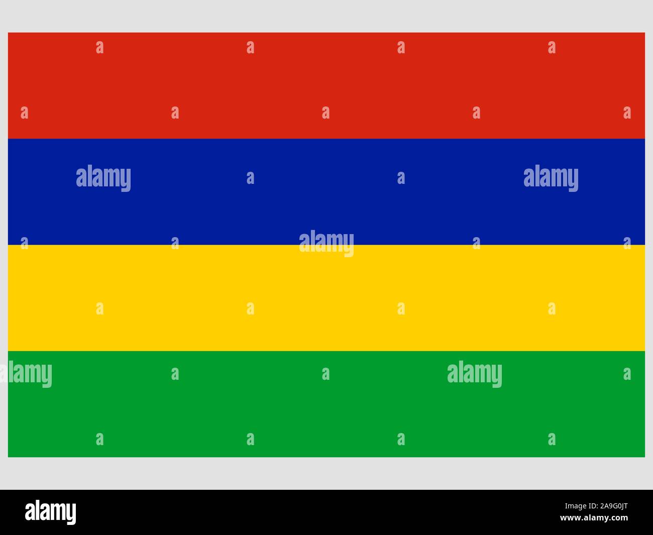 National flag of Republic of Mauritius . original colors and proportion ...