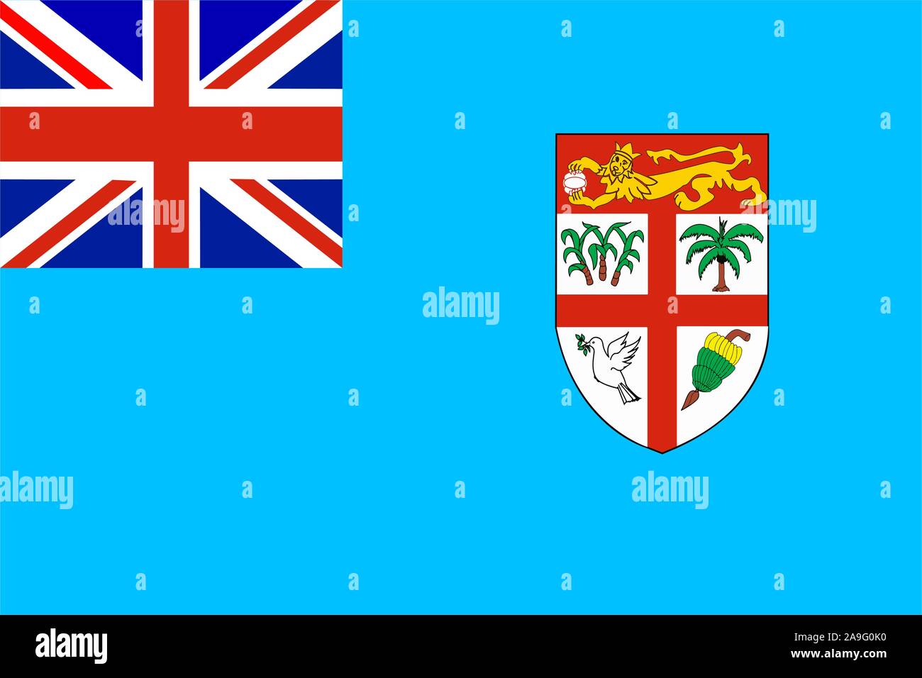 National flag of Republic of Fiji . original colors and proportion ...