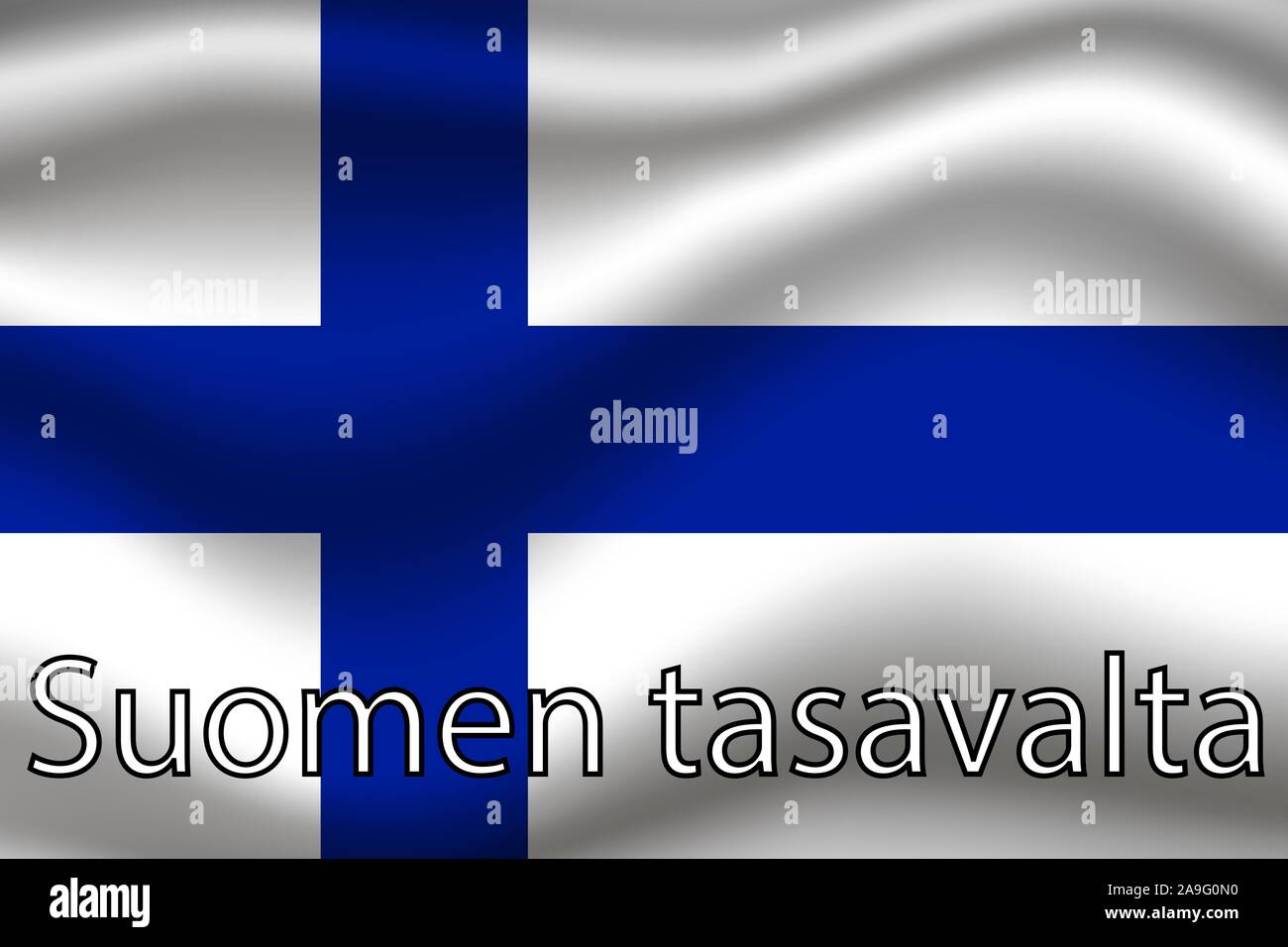 National flag of Republic of Finland. original colors and proportion ...