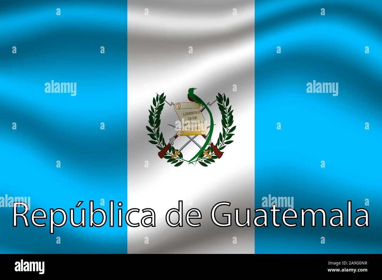 National flag of Republic of Guatemala. original colors and proportion ...