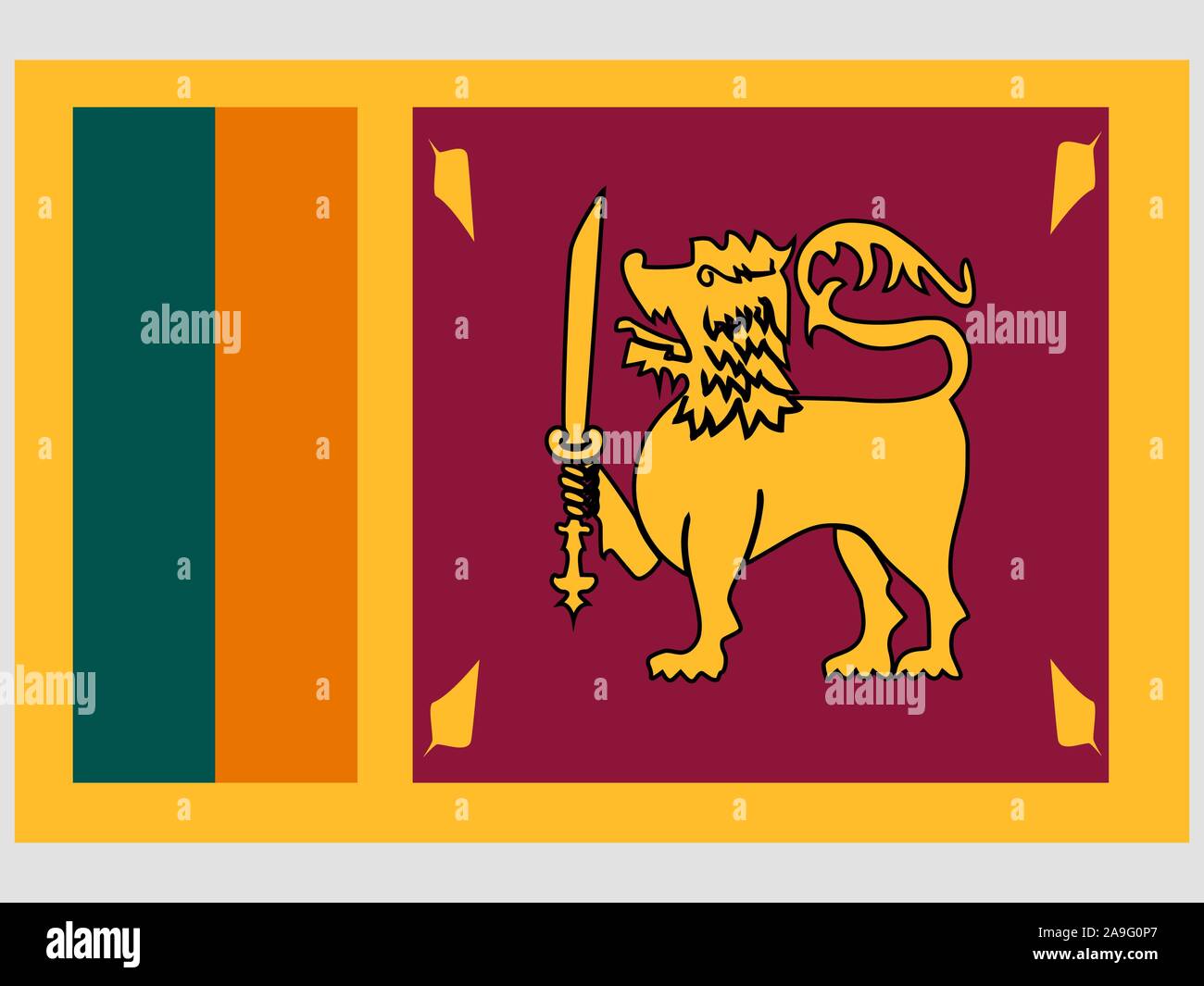 Beautiful national flag of Democratic Socialist Republic of Sri Lanka ...