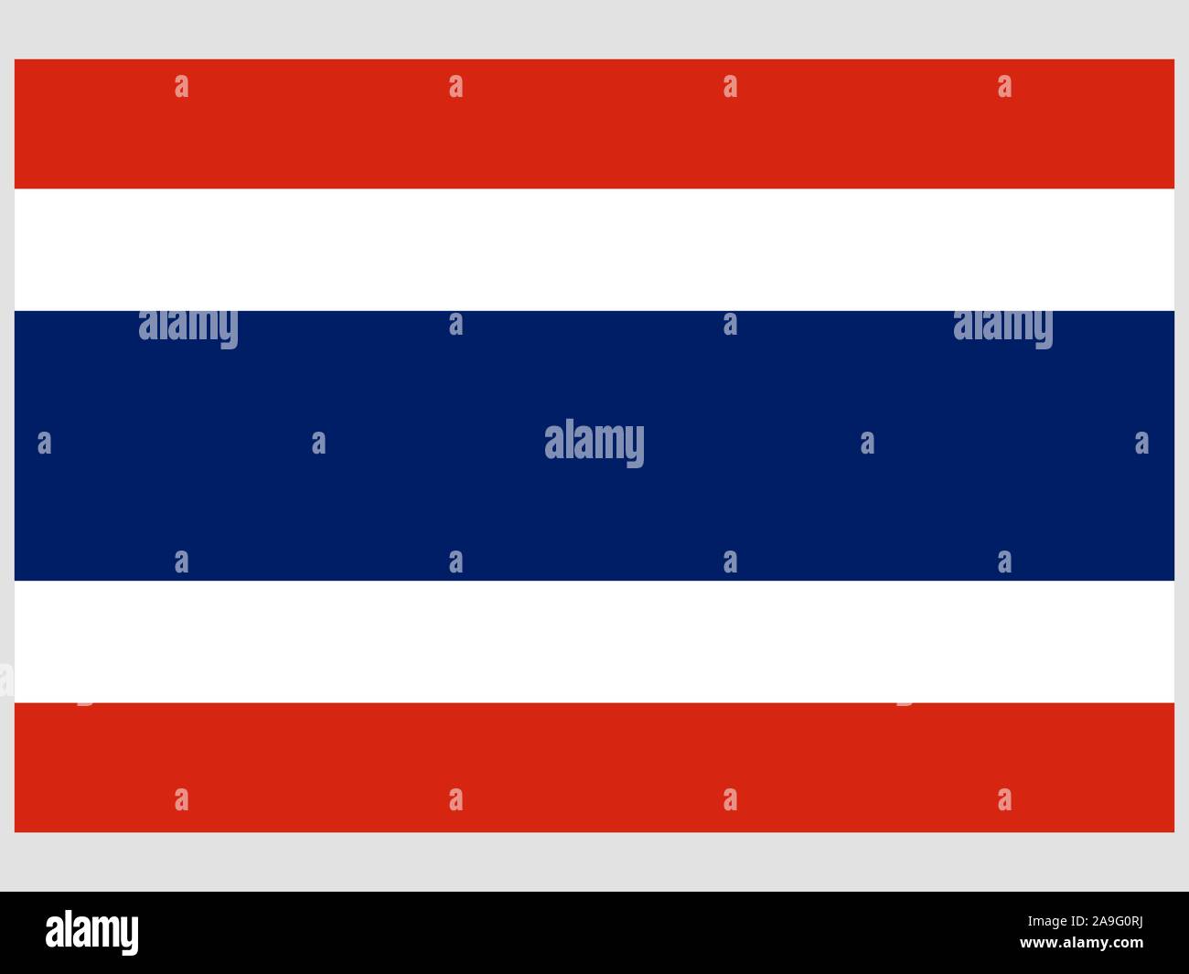 Beautiful national flag of Kingdom of Thailand, original colors and ...