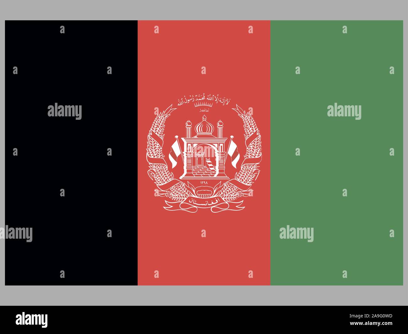 National flag of Islamic Republic of Afghanistan. original colors and ...