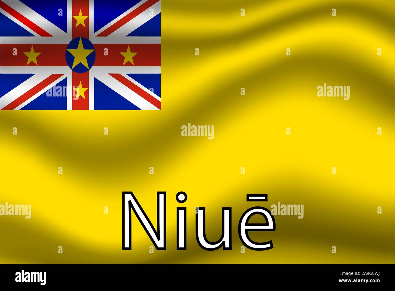 Beautiful national flag of Niue. original colors and proportion. Simply ...