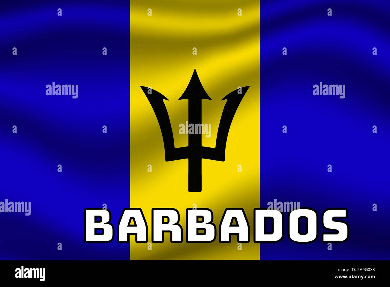 National flag of Barbados . original colors and proportion. Simply ...