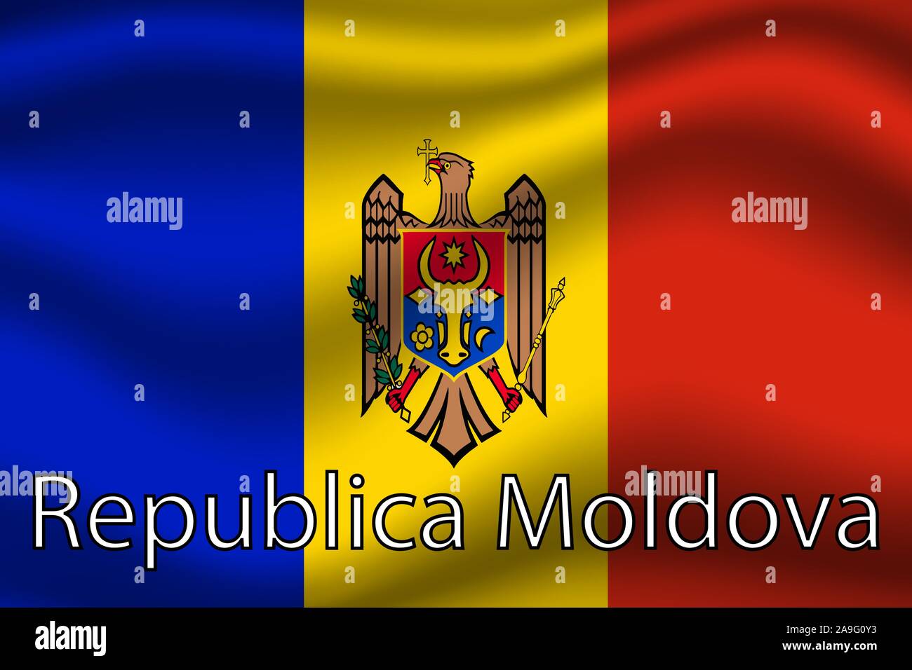 National flag of Republic of Moldova. original colors and proportion ...