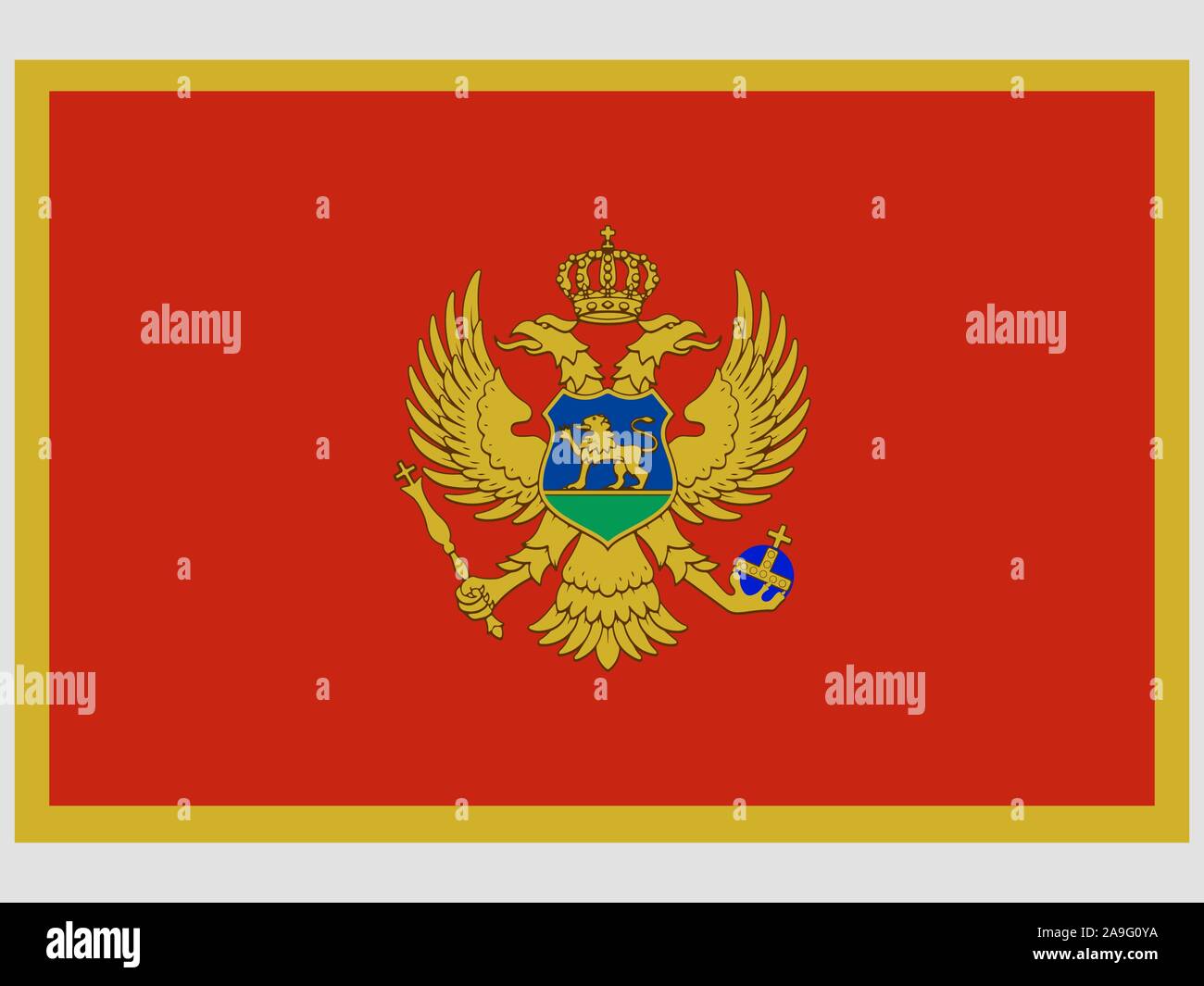 National flag of Montenegro. original colors and proportion. Simply ...