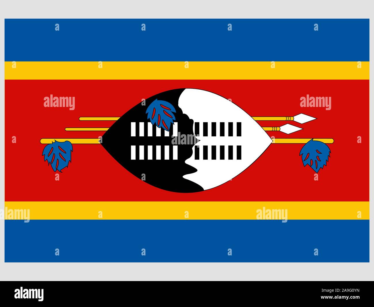 Beautiful national flag of Kingdom of Eswatini, know before as ...