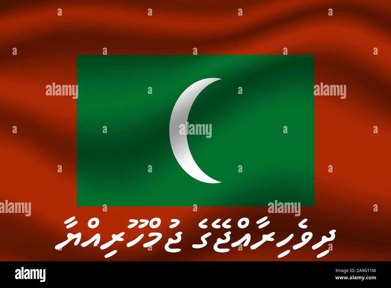 National flag of Republic of Maldives. original colors and proportion ...