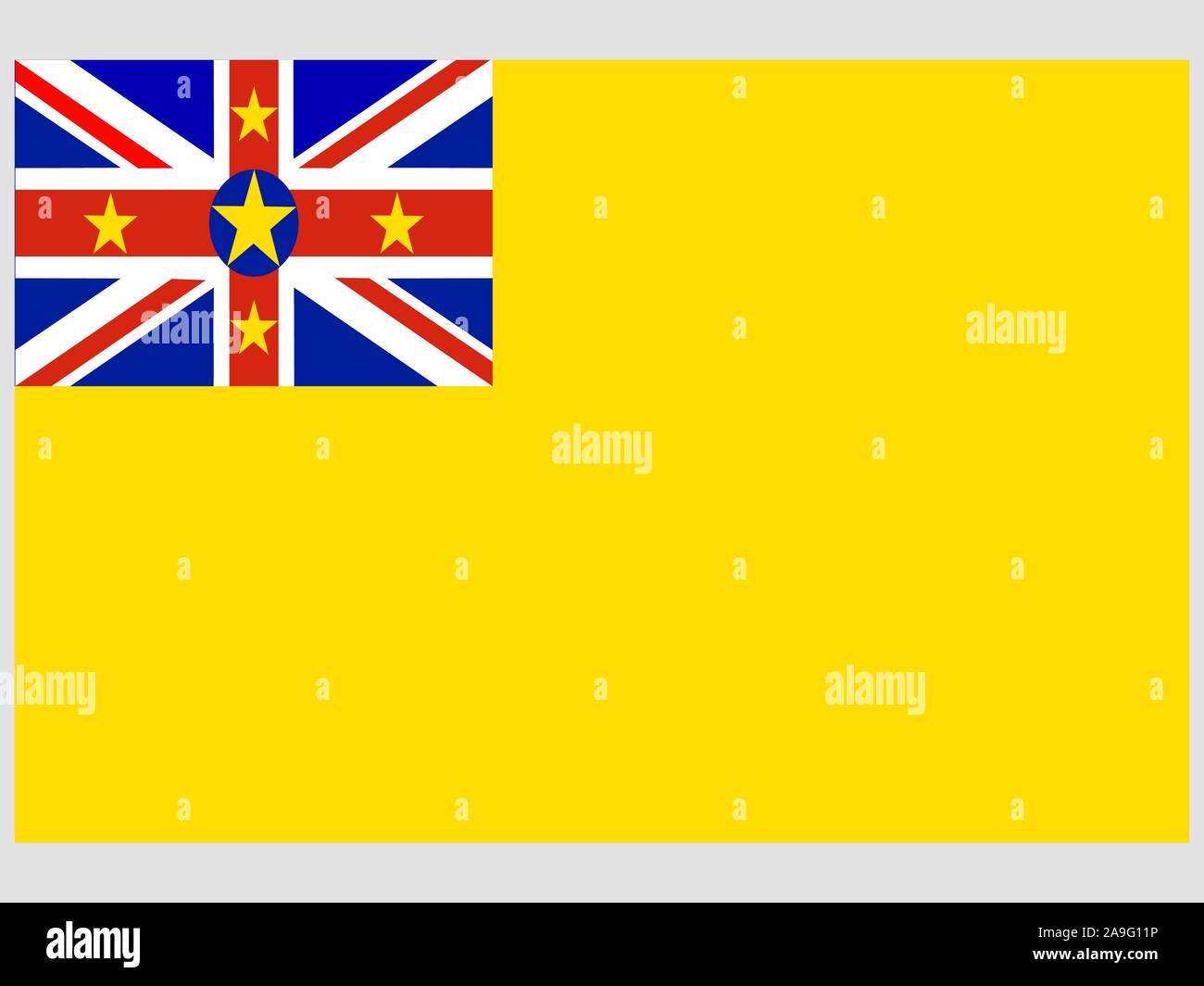 Beautiful national flag of Niue. original colors and proportion. Simply ...