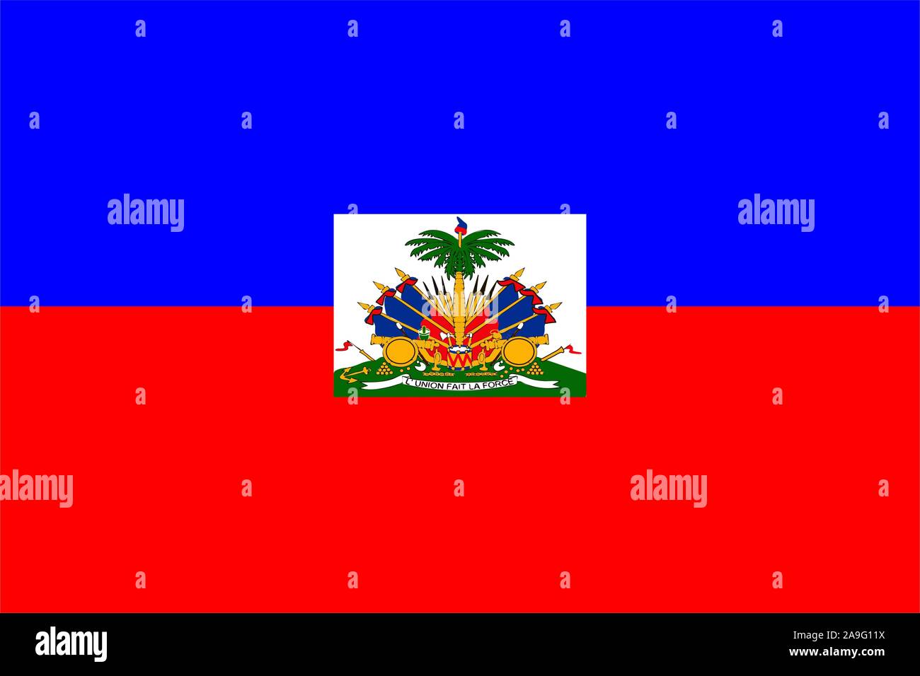 National flag of Republic of Haiti. original colors and proportion ...