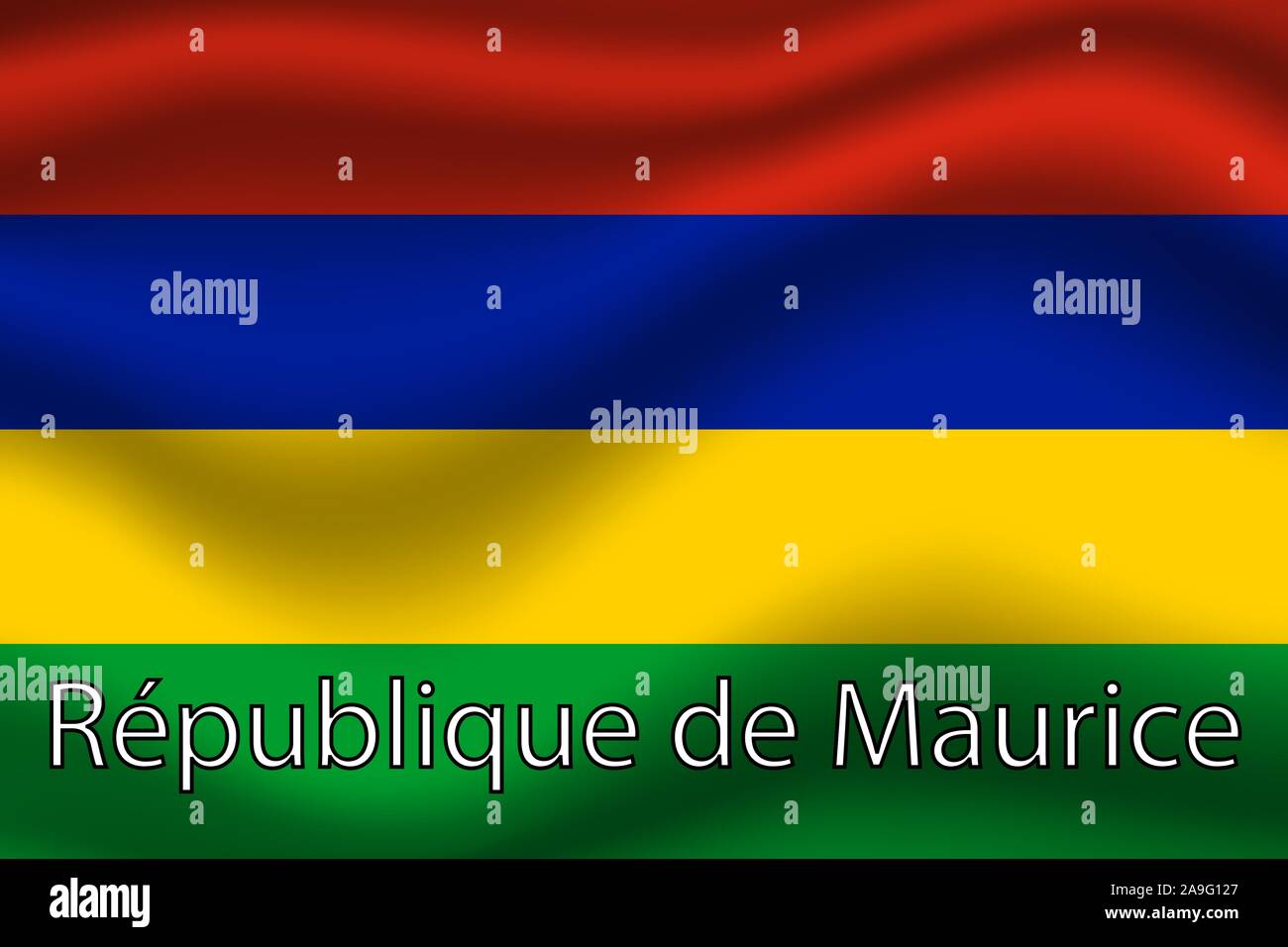 National flag of Republic of Mauritius . original colors and proportion ...