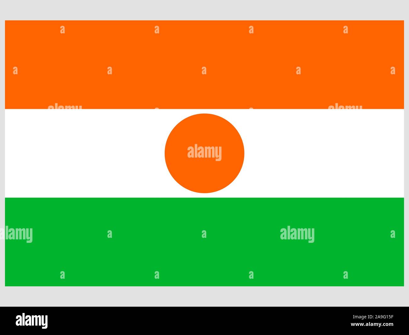National flag of Republic of the Niger. original colors and proportion ...