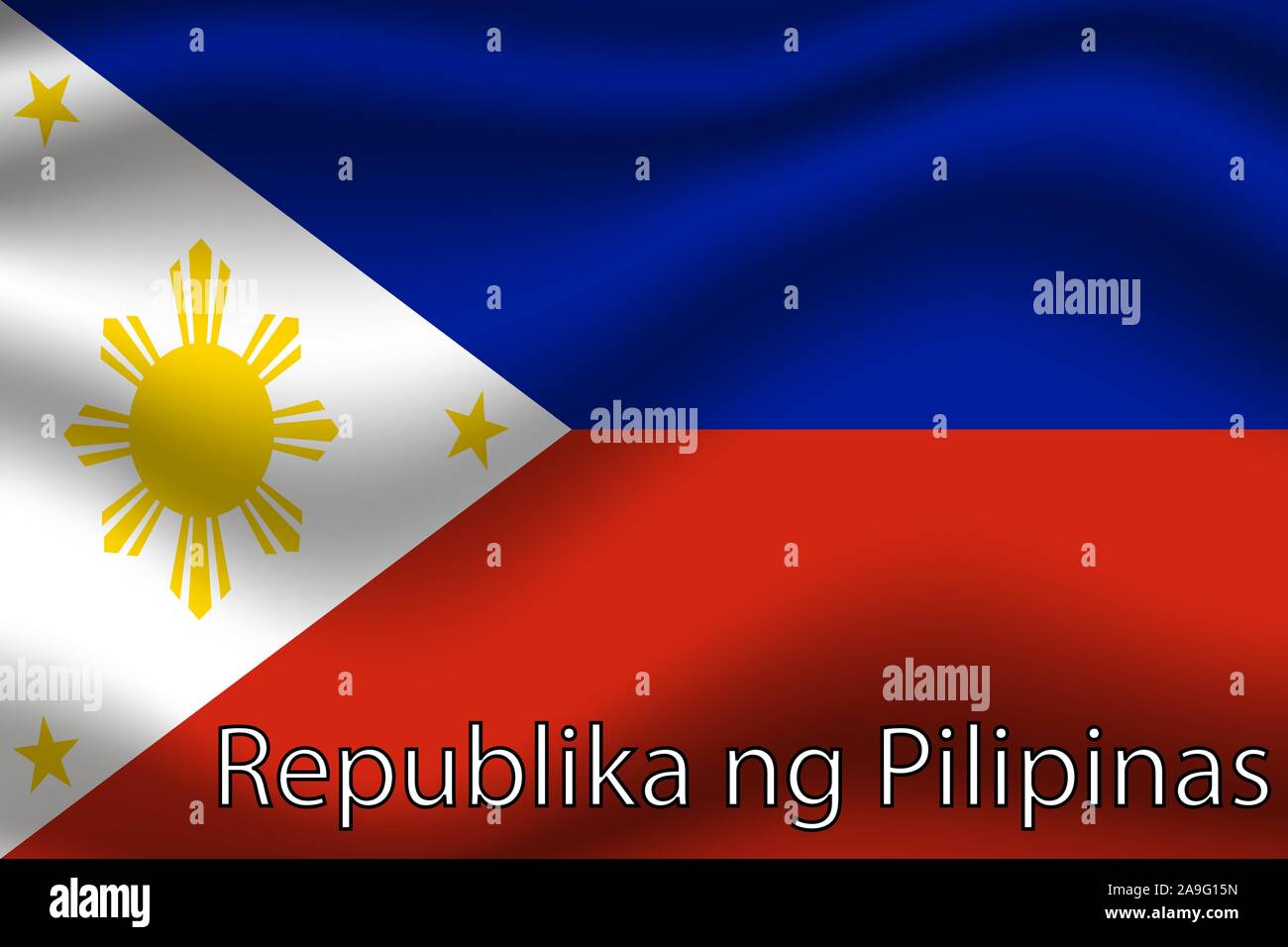 Beautiful national flag of Republic of Philippines. original colors and ...