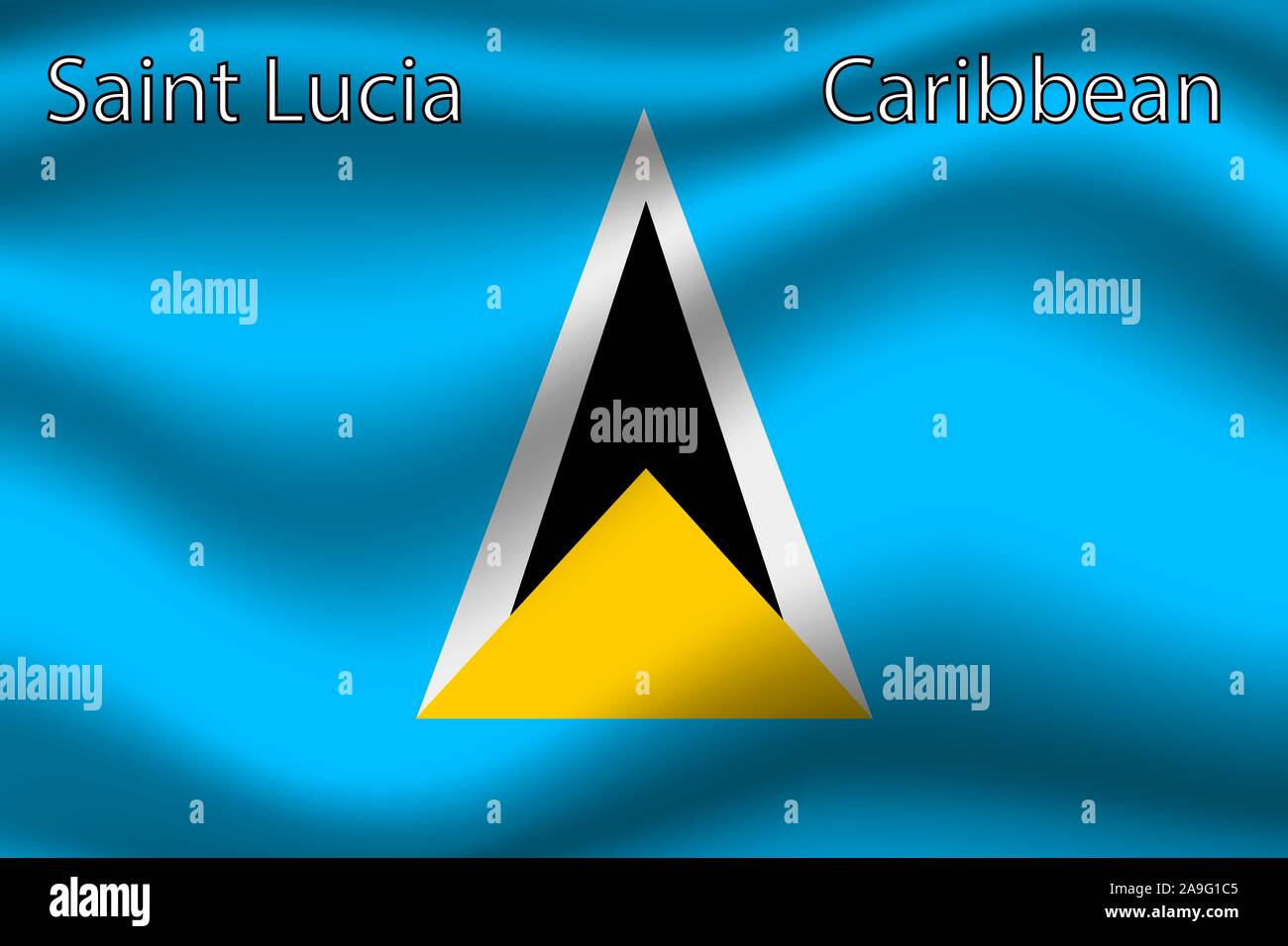 Beautiful national flag of Saint Lucia. original colors and proportion ...