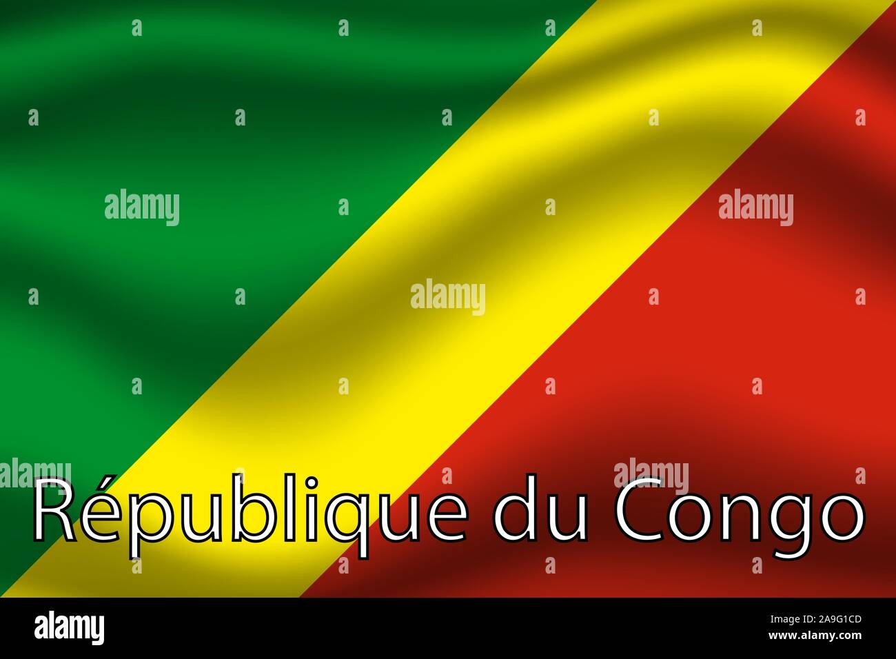 Beautiful national flag of Republic of The Congo. original colors and ...