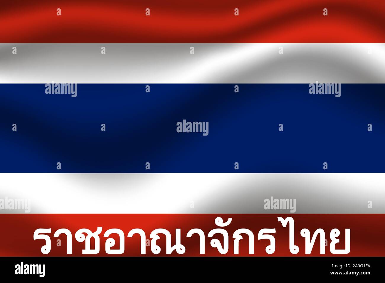 Beautiful national flag of Kingdom of Thailand, original colors and ...
