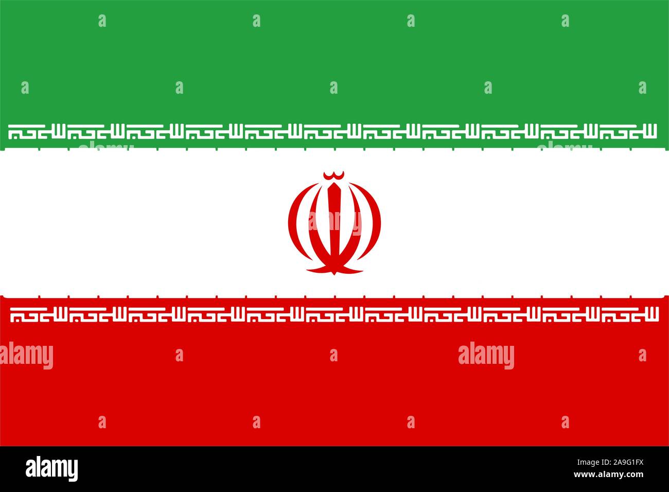 National flag of Islamic Republic of Iran . original colors and ...