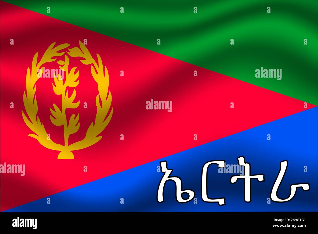 National flag of State of Eritrea. original colors and proportion ...