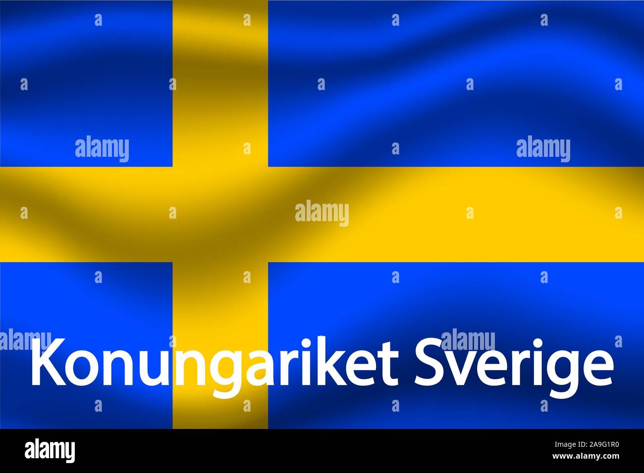 Beautiful national flag of Kingdom of Sweden. original colors and ...