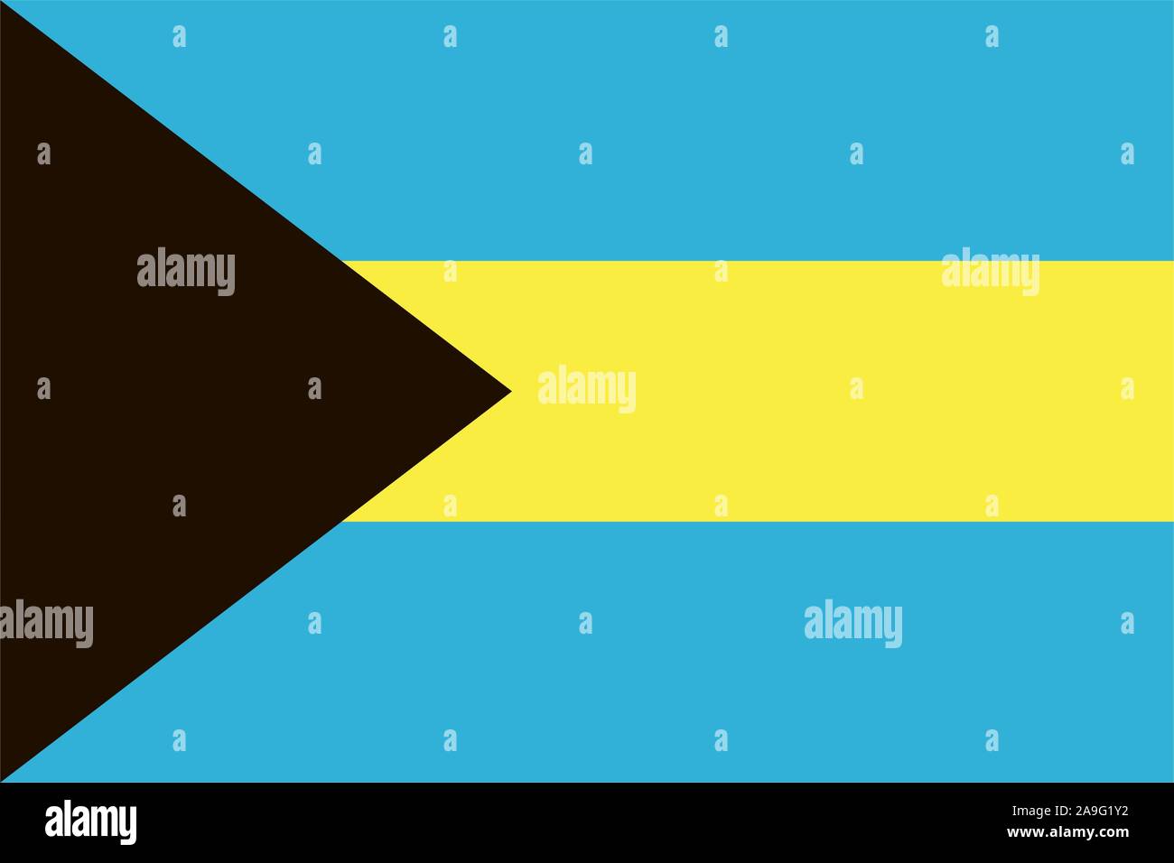 National flag of Commonwealth of Bahamas . original colors and ...