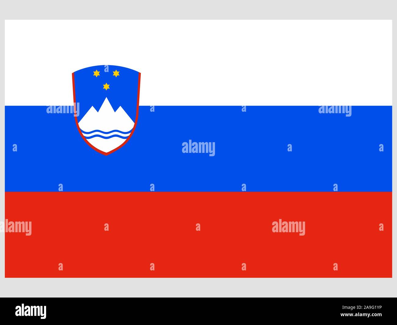Beautiful national flag of Republic of Slovenia. original colors and ...