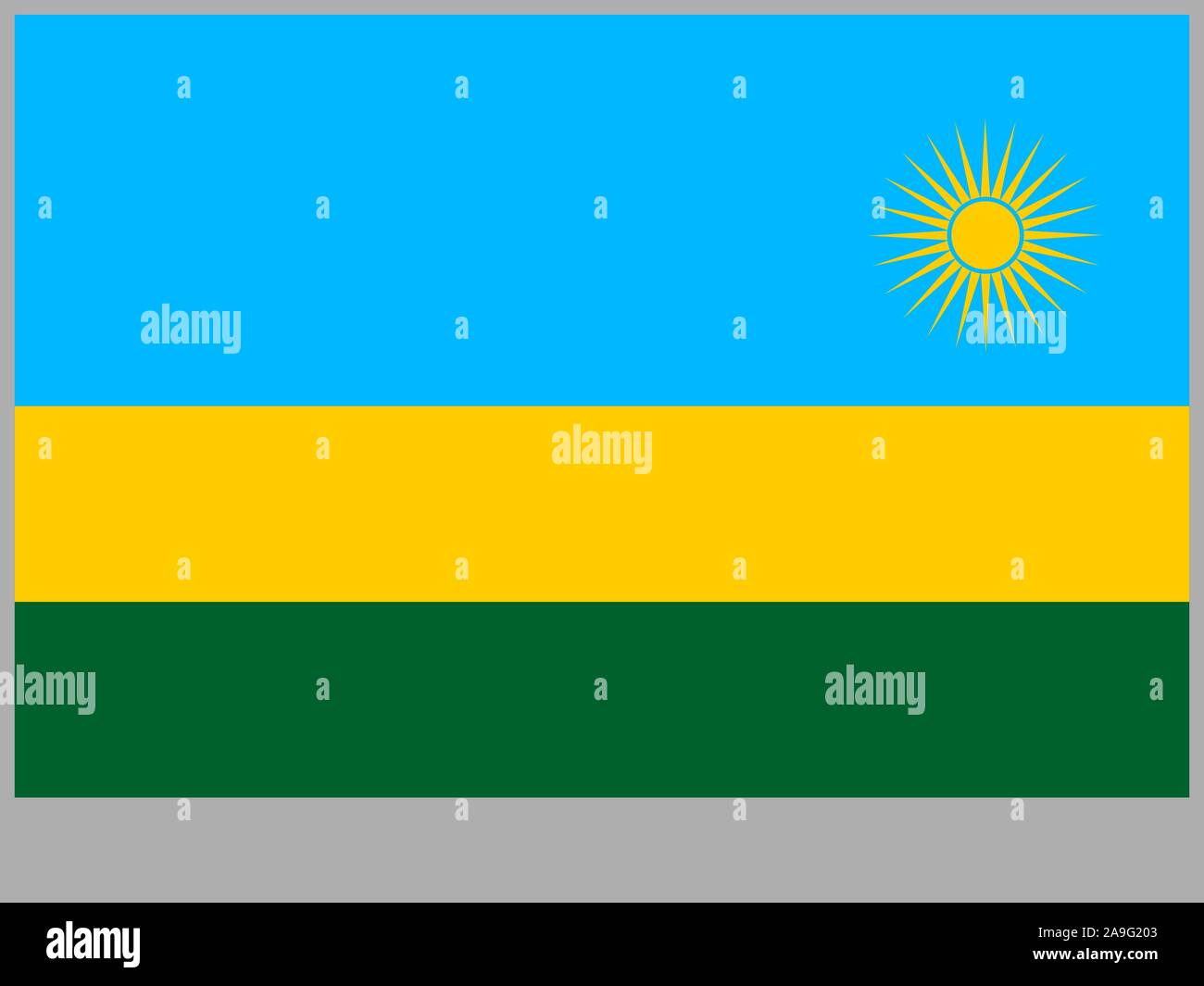 Beautiful national flag of Republic of Rwanda . original colors and ...