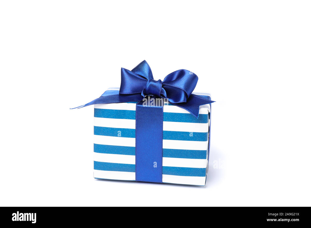 Beautiful gift box with bow isolated on white background Stock Photo ...