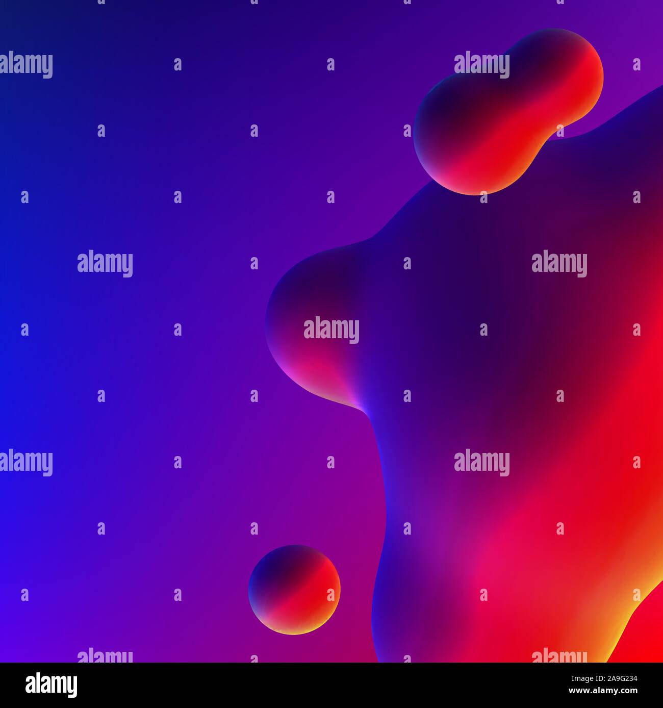 Fluid design liquid blobs with vibrant intense colors abstract ...