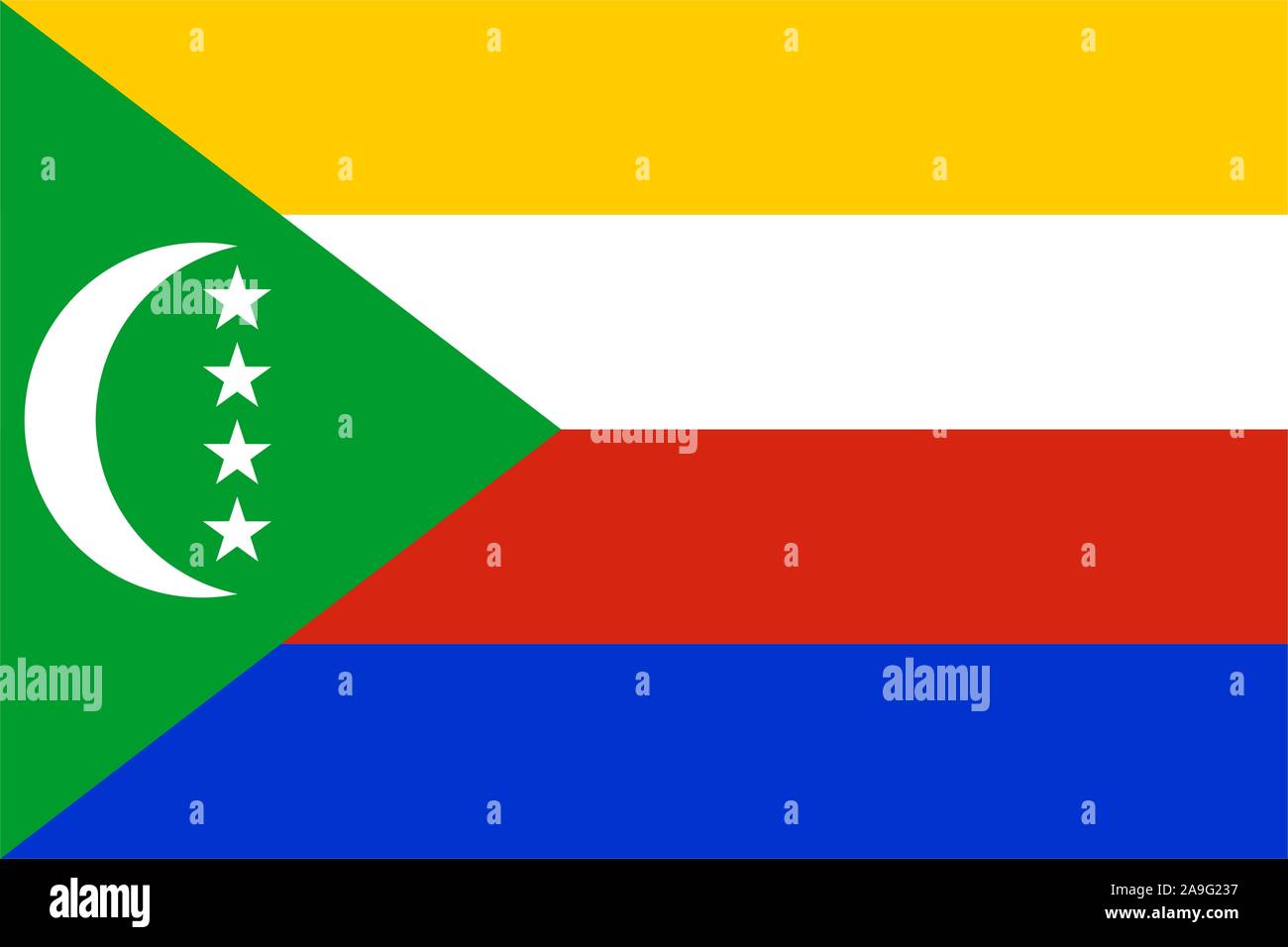 National flag of Comoros Islands . original colors and proportion ...