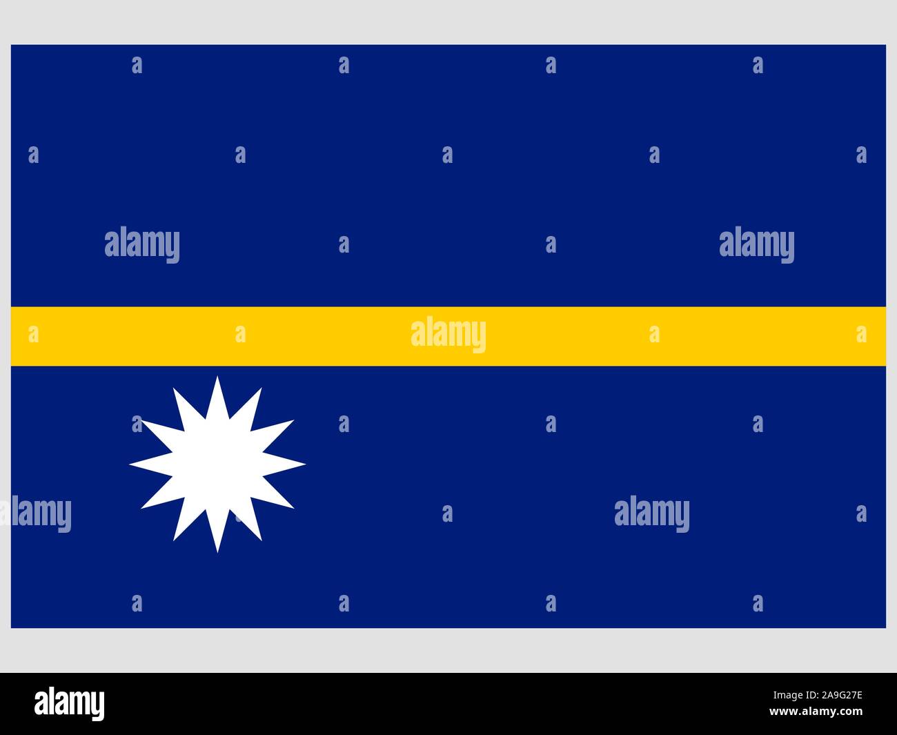 National flag of Republic of Nauru. original colors and proportion ...