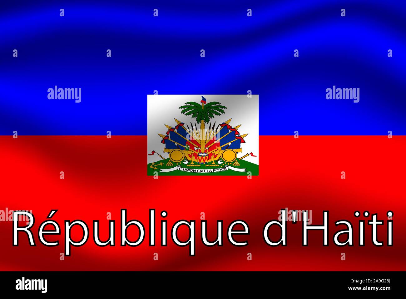 National flag of Republic of Haiti. original colors and proportion ...