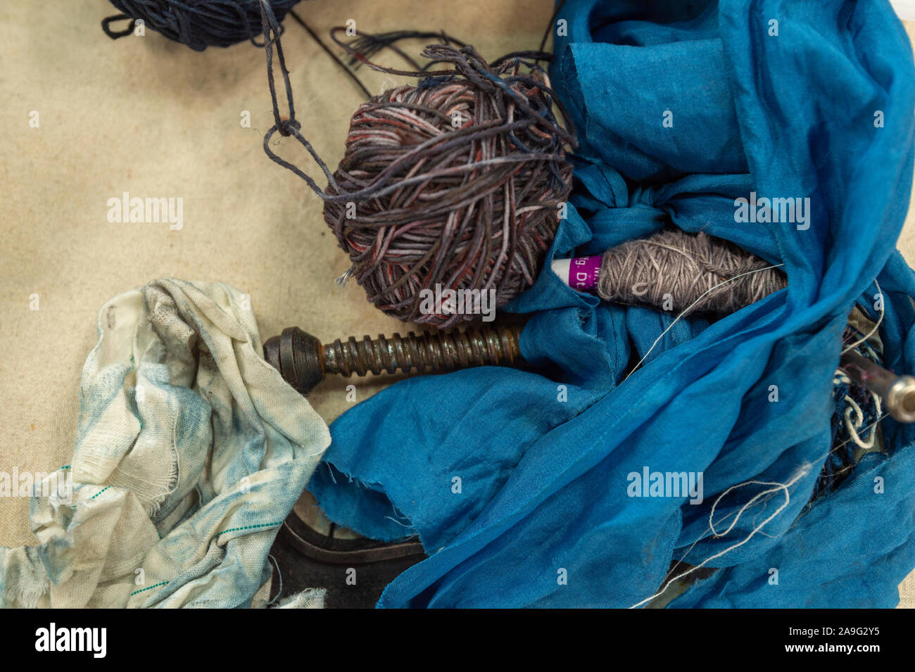 Cotton threads used in Garment manufacturing seen at Munnar,Kerala ...