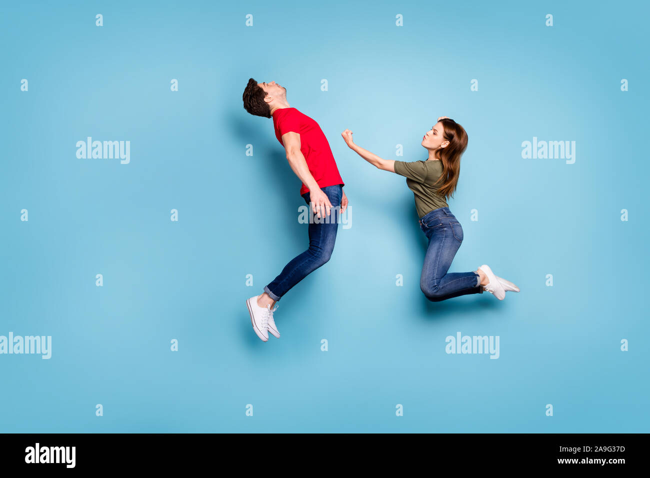Woman kick man hi-res stock photography and images - Alamy