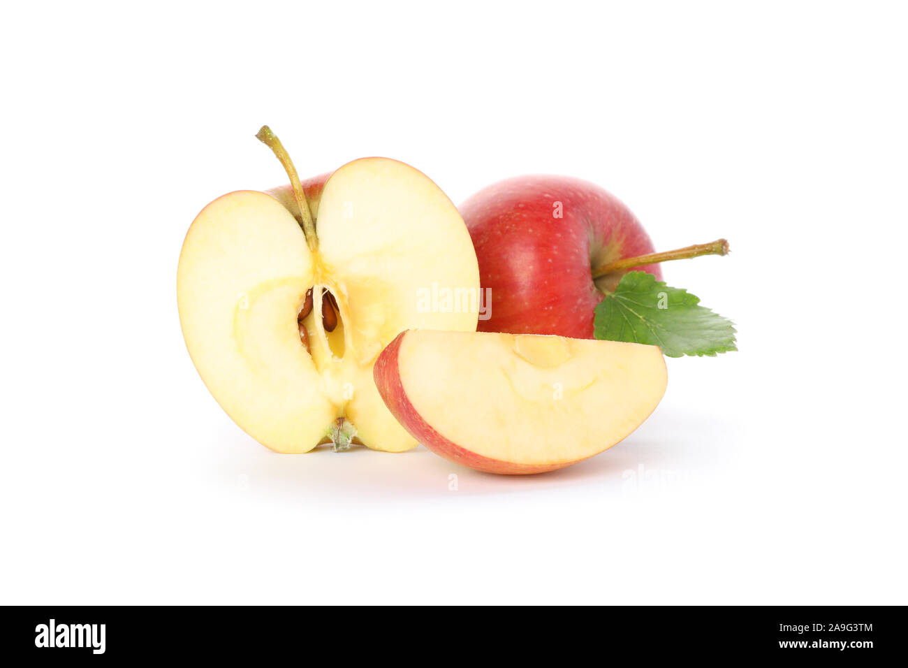Sweet red apples isolated on white background Stock Photo - Alamy