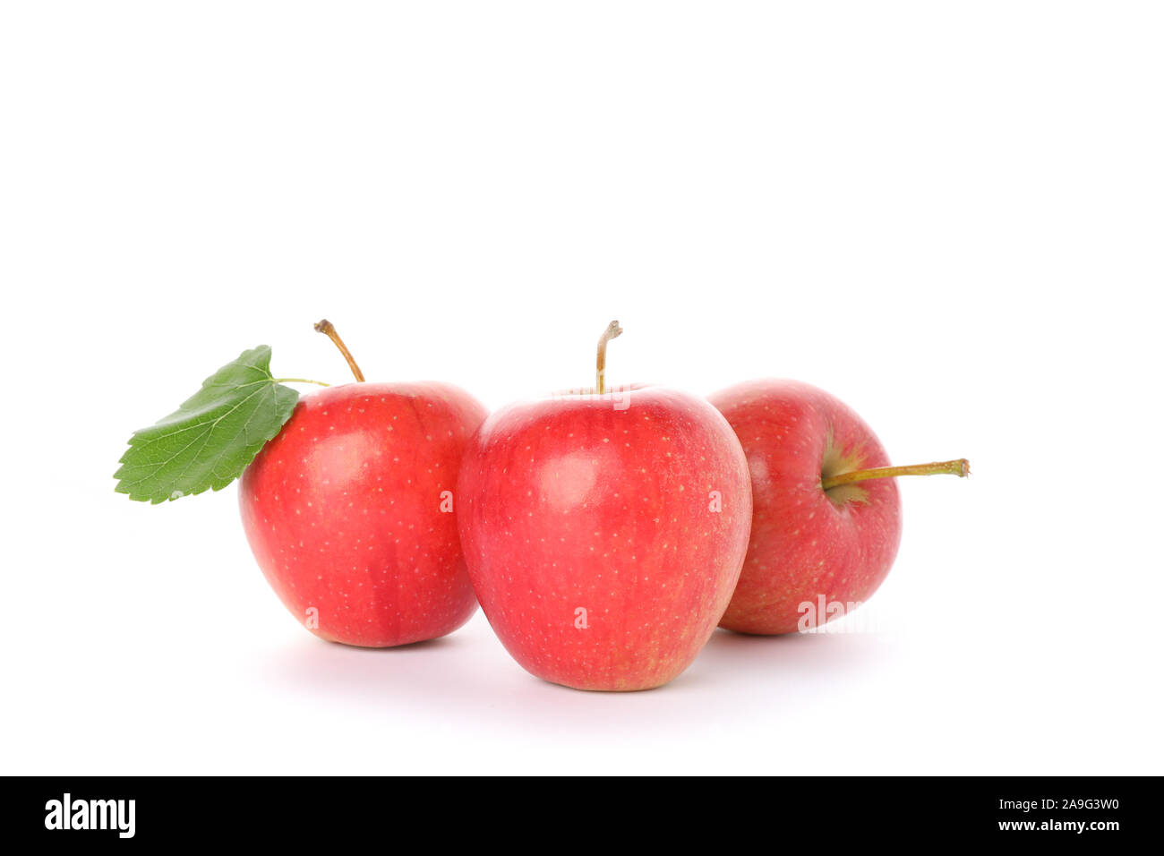Sweet red apples isolated on white background Stock Photo - Alamy
