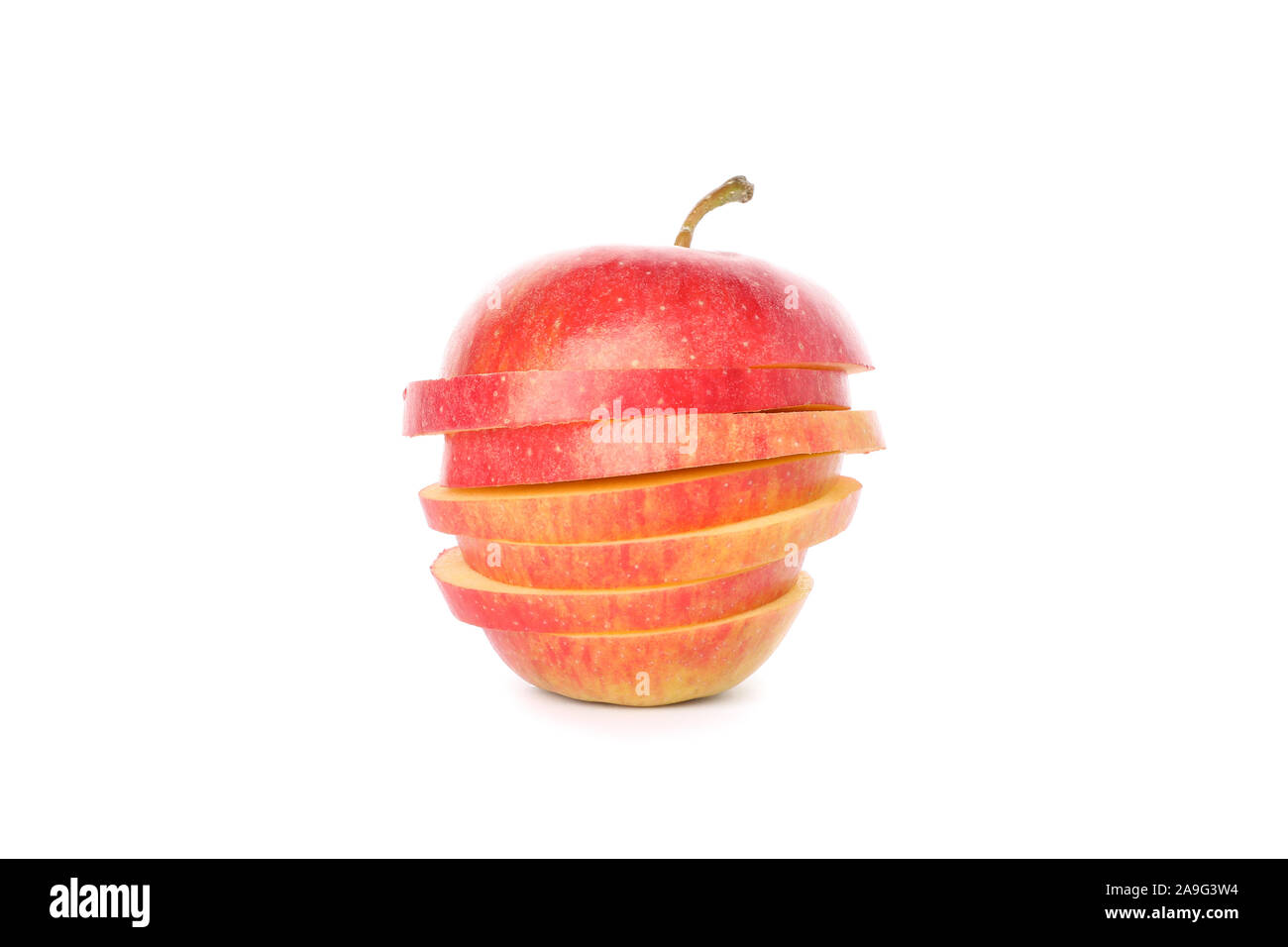 Sliced red apple isolated on white background Stock Photo - Alamy