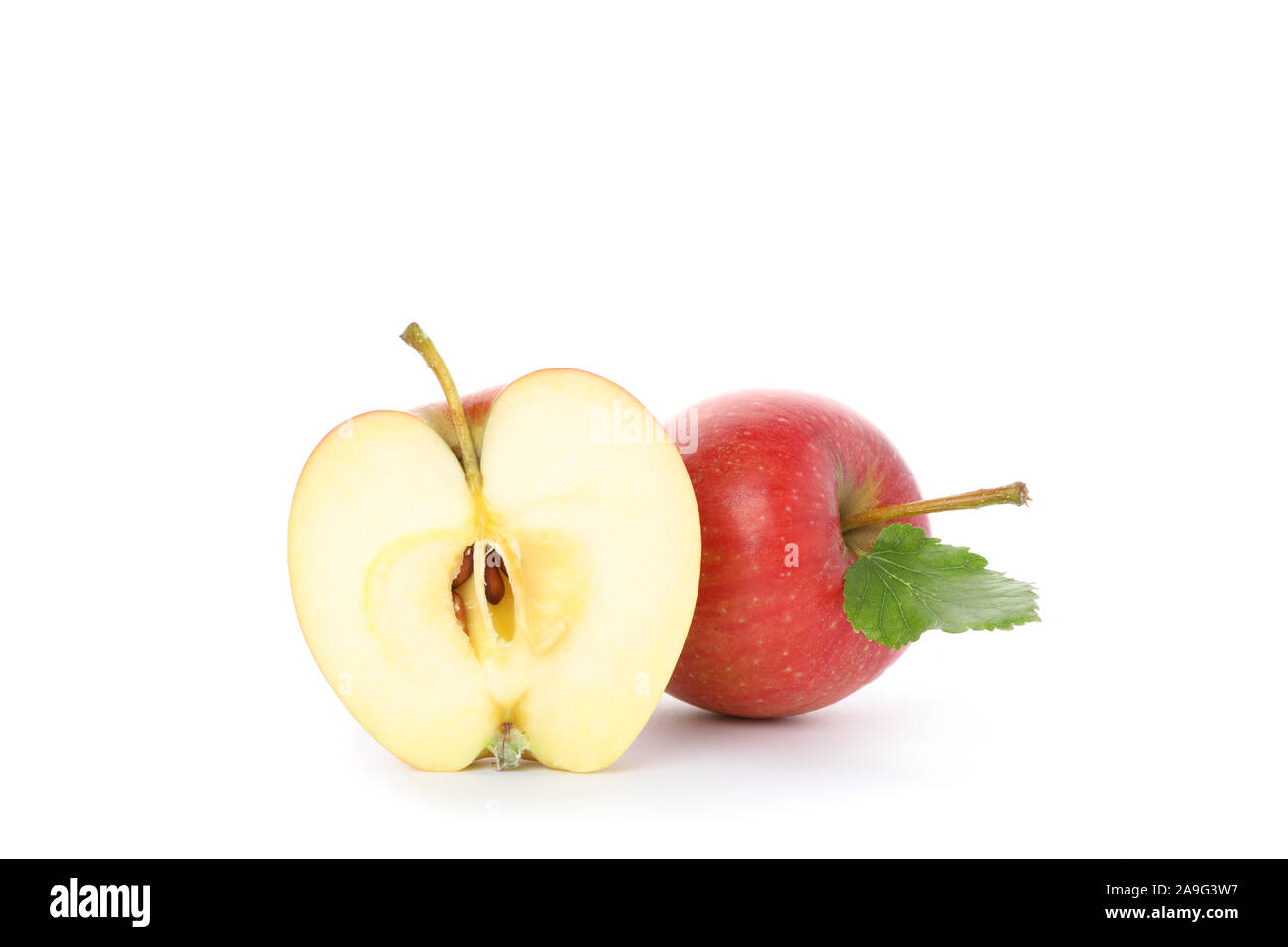 Sweet red apples isolated on white background Stock Photo - Alamy